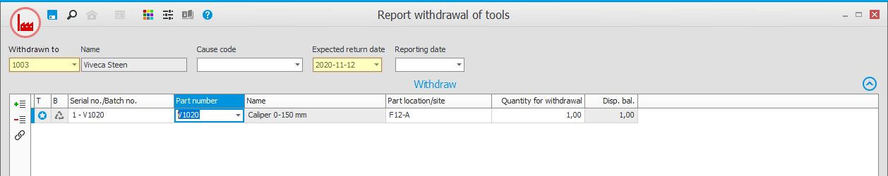 Manual withdrawal and return